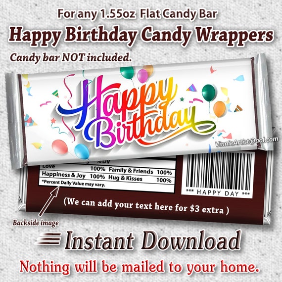 Happy Birthday Candy Bar Wrappers Basketball Happy Birthday Candy Bar