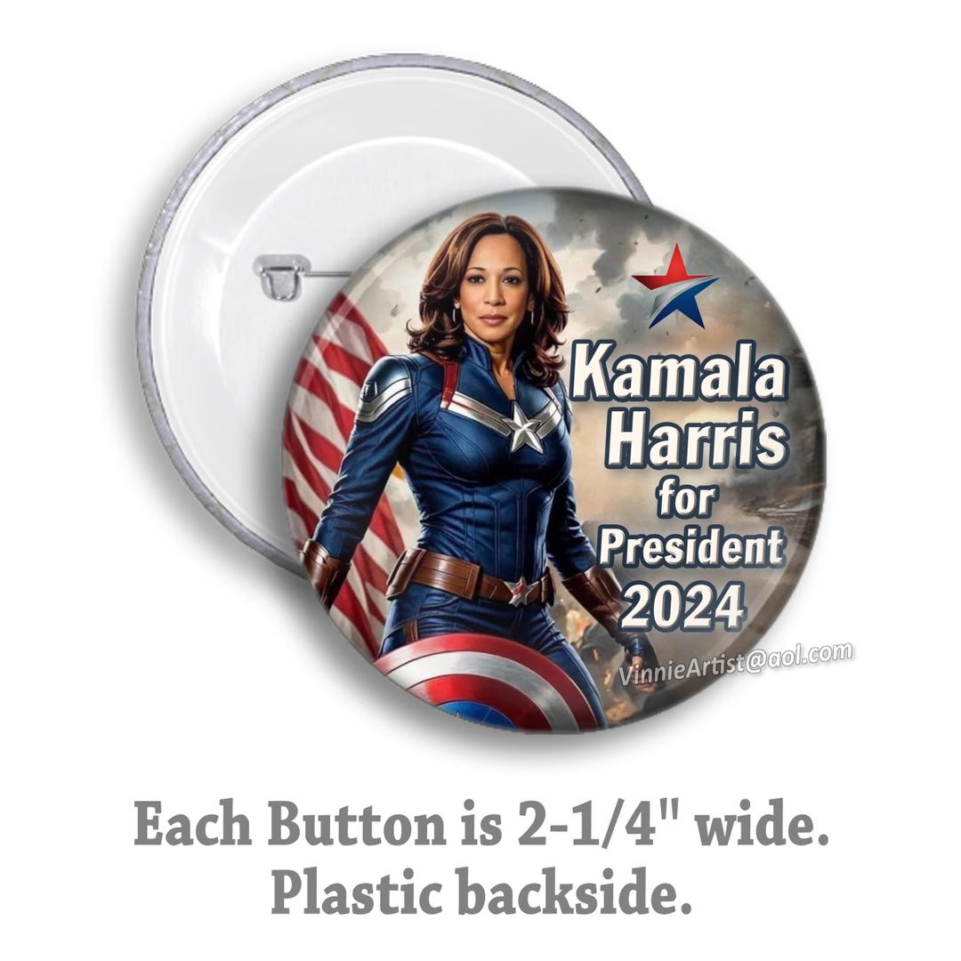 Kamala Harris BUTTON 2024 Presidential Candidate Pin Pinback Buttons ...