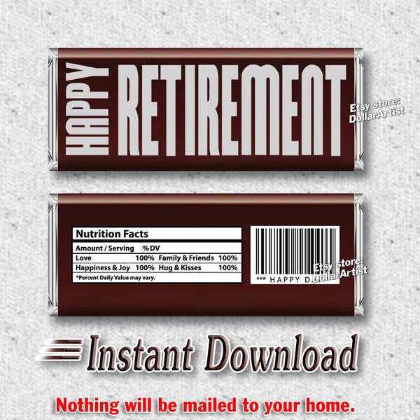 Retirement Candy Bar - Etsy