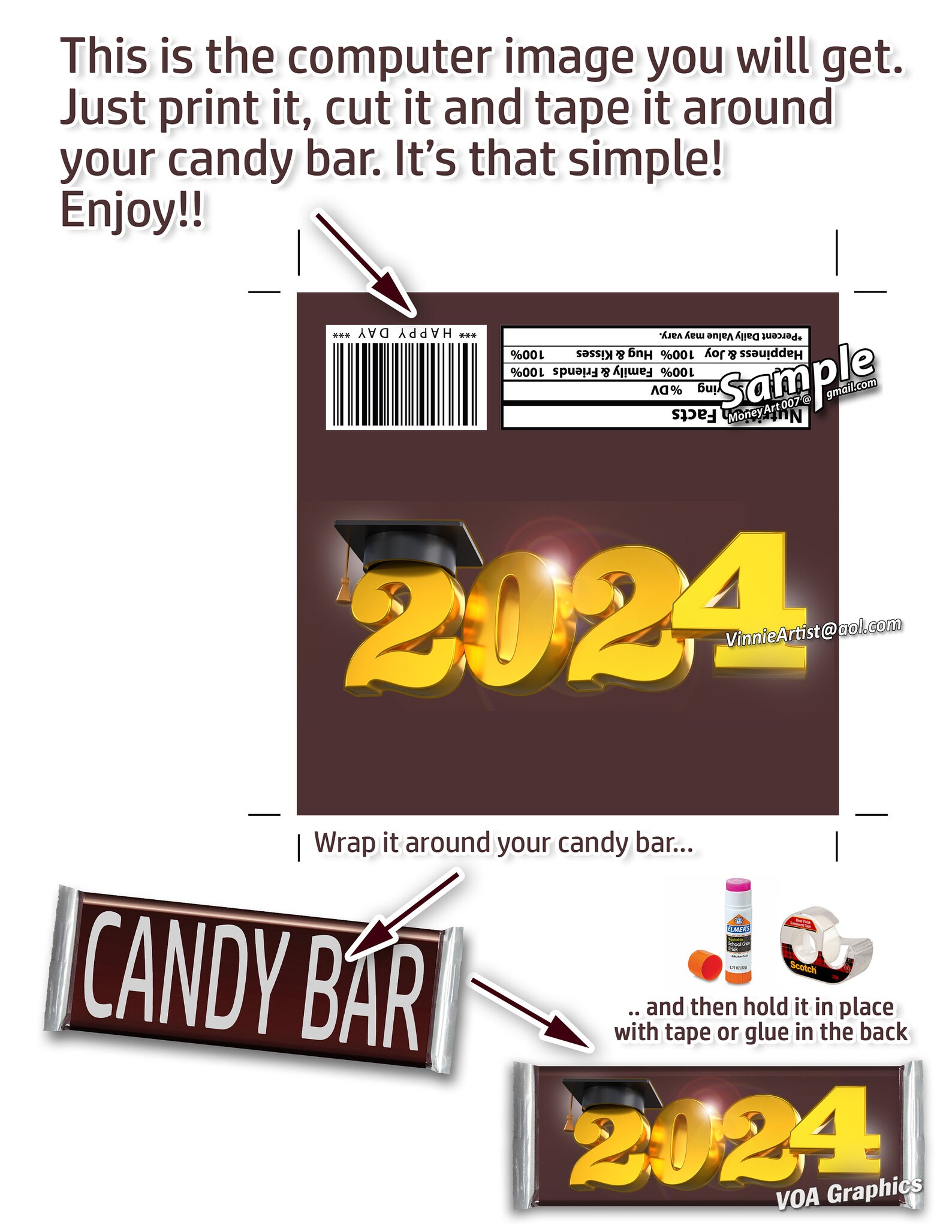 PRINTABLE Graduation Candy Bar Wrapper Congrats Congratulations Thank ...