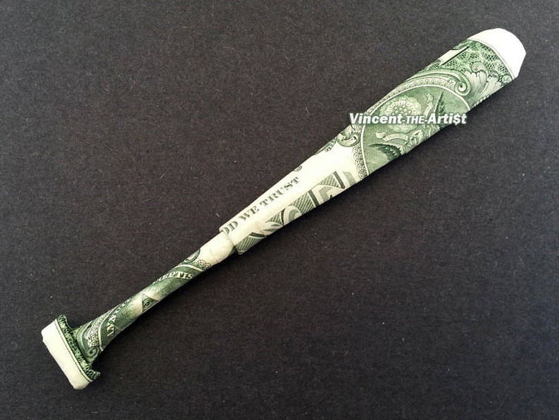 BASEBALL BAT Money Origami Dollar Bill Cash Sculptors Bank | Etsy