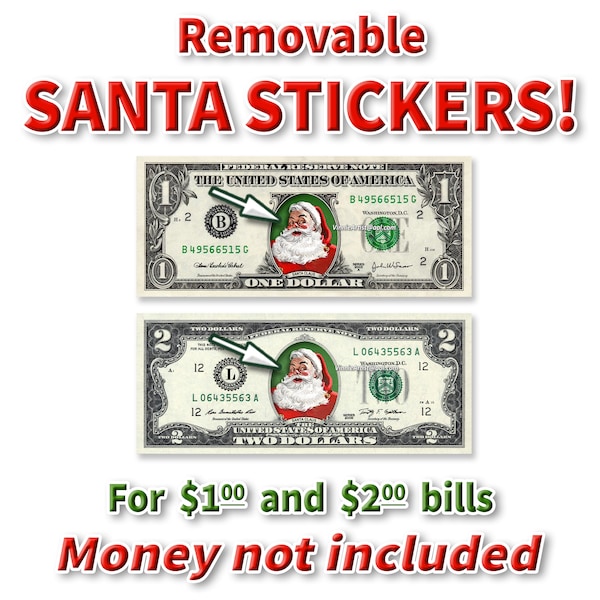 Santa Currency Stickers - Etsy