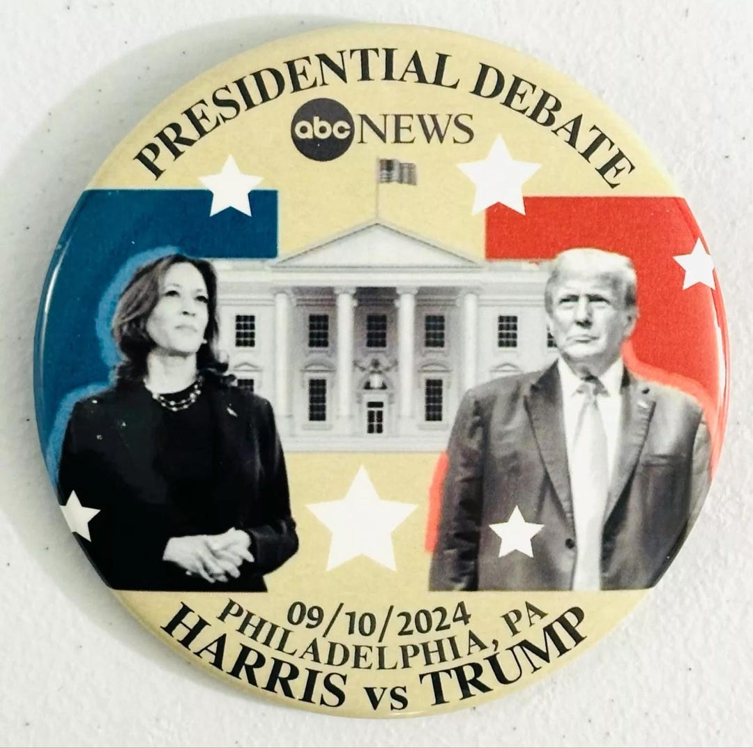 2.25 Button Donald Trump 2024 Harris DEBATE Campaign Pin Button ...