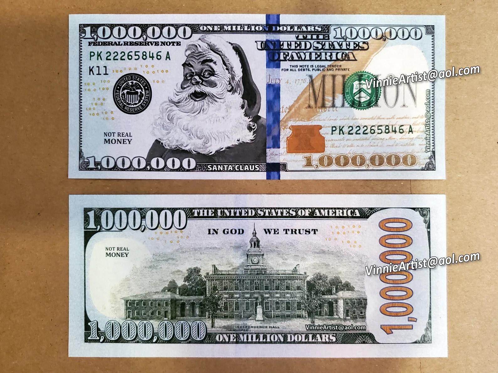 1000000 Dollar Bill Back