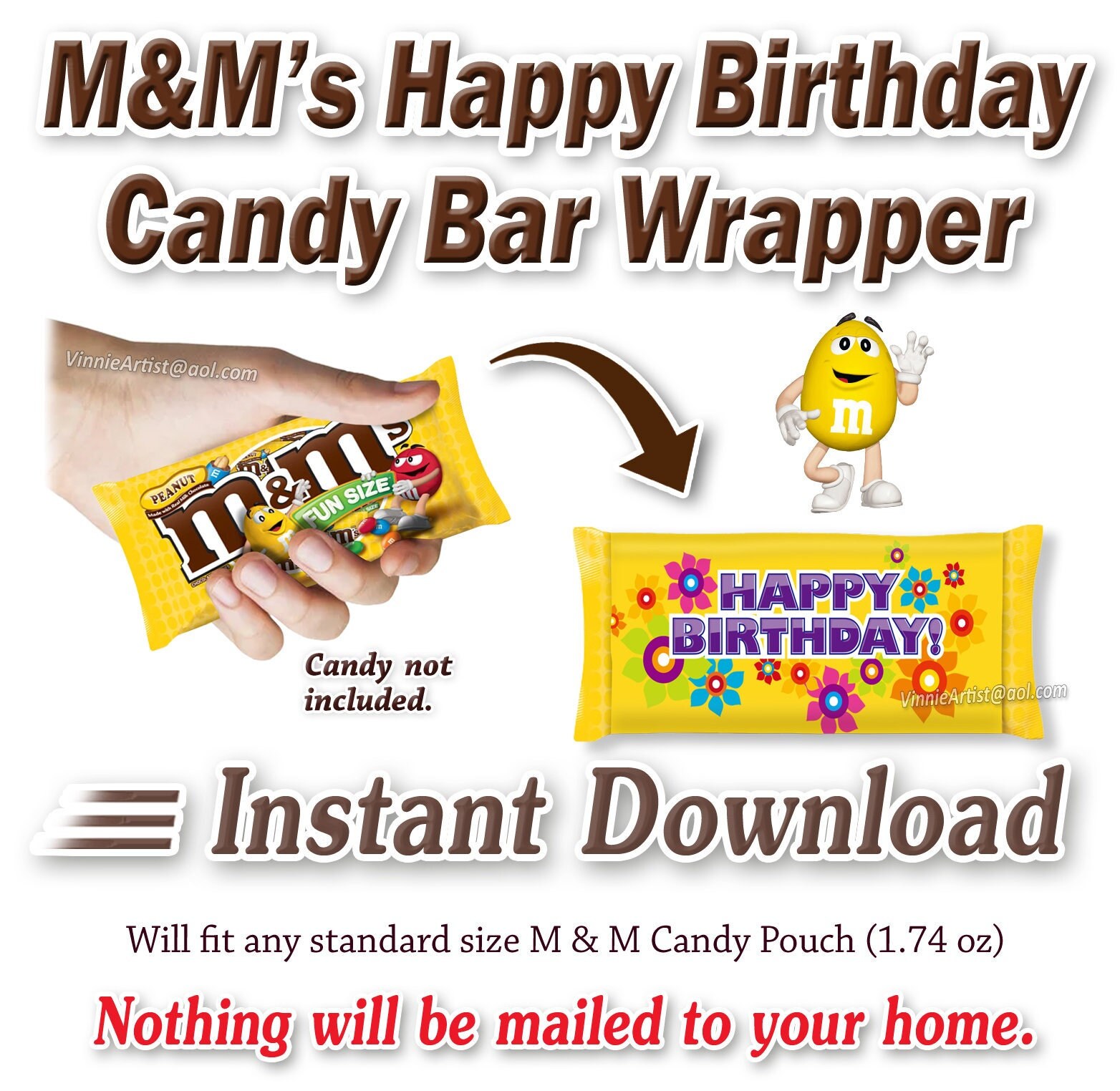 Birthday Candy Bar Wrappers