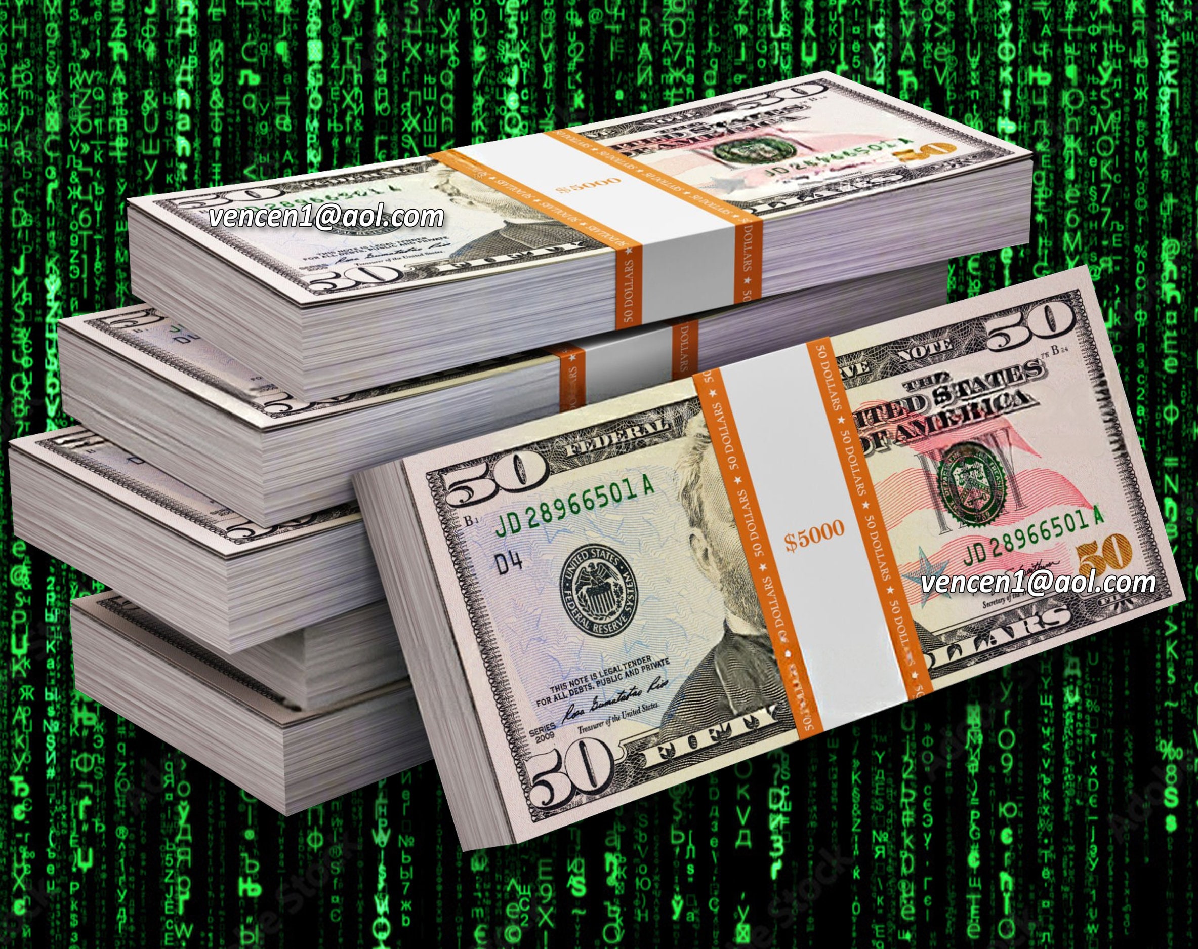 Stack Of 50 Dollar Bills