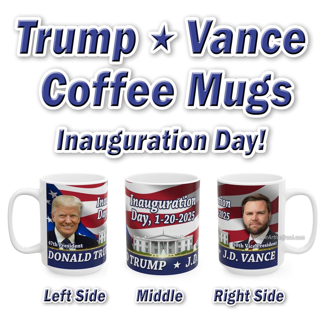 One1 Donald Trump & JD Vance President Inauguration Day Coffee Mug ...
