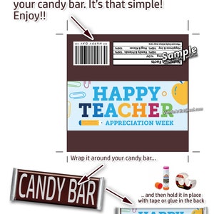 PRINTABLE Teacher Appreciation Week Candy Bar Wrappers Chocolate ...