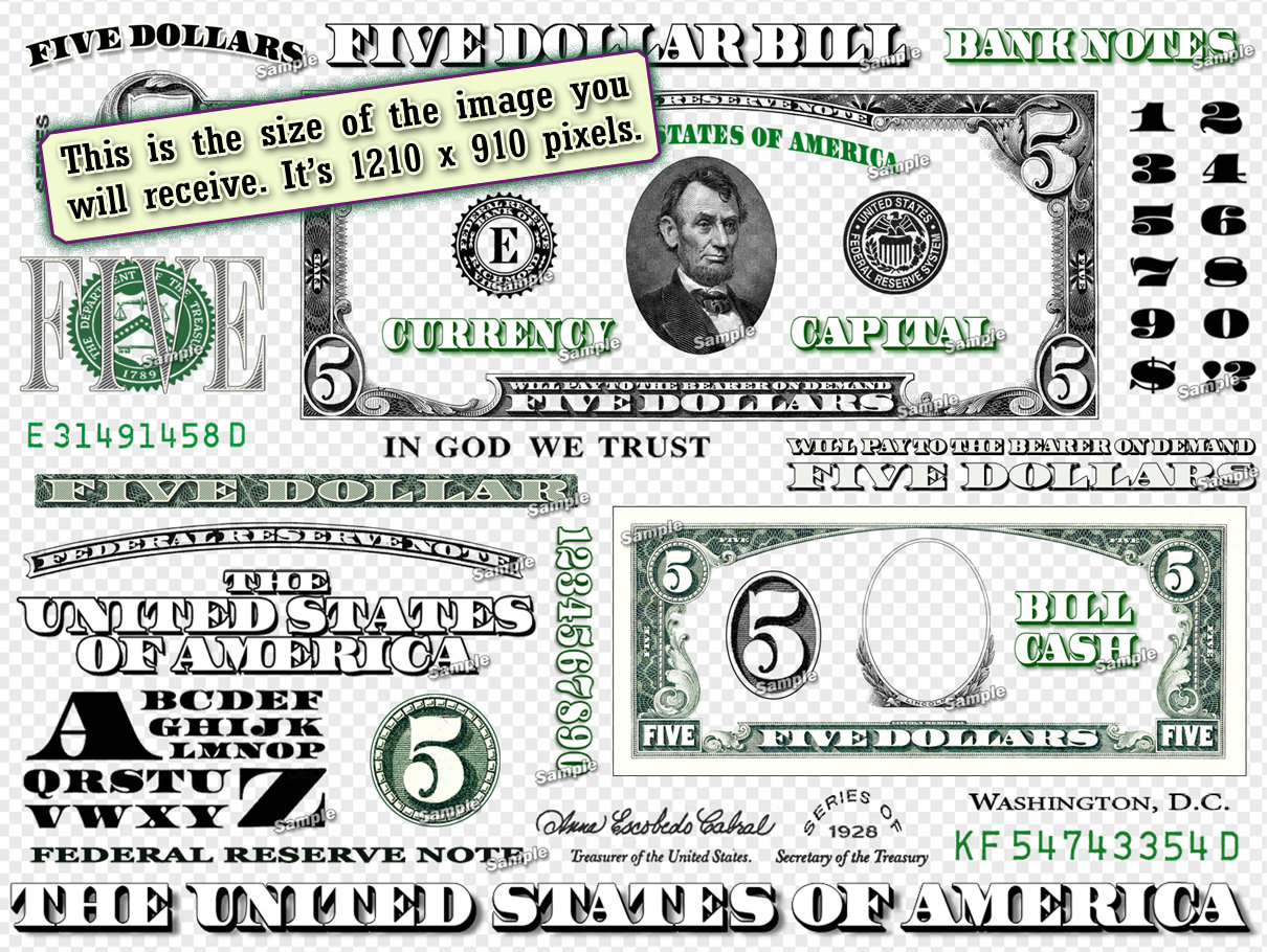 5 Dollar Bill Vector