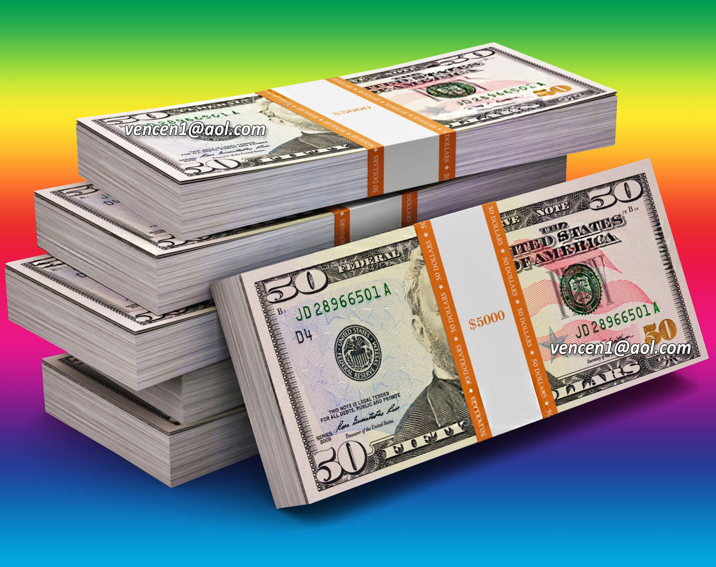 Stack Of 50 Dollar Bills