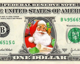 Santa Dollar Bill - Etsy