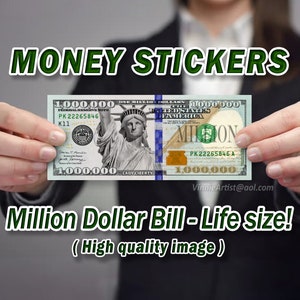 MONEY STICKERS Million Dollar Bill Design Decal Sticker Money Money ...