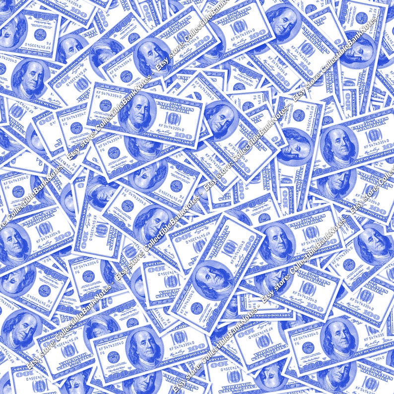Blue 100 Dollar Bill Background Image Seamless Money Hundred - Etsy