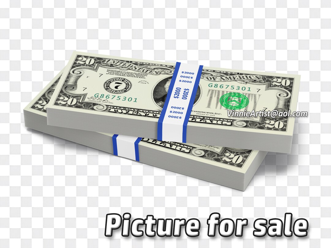 PICTURE for SALE Stacks of Money Stack of Twenty Dollar Bills 20 Dollar Bills PNG Graphic ...