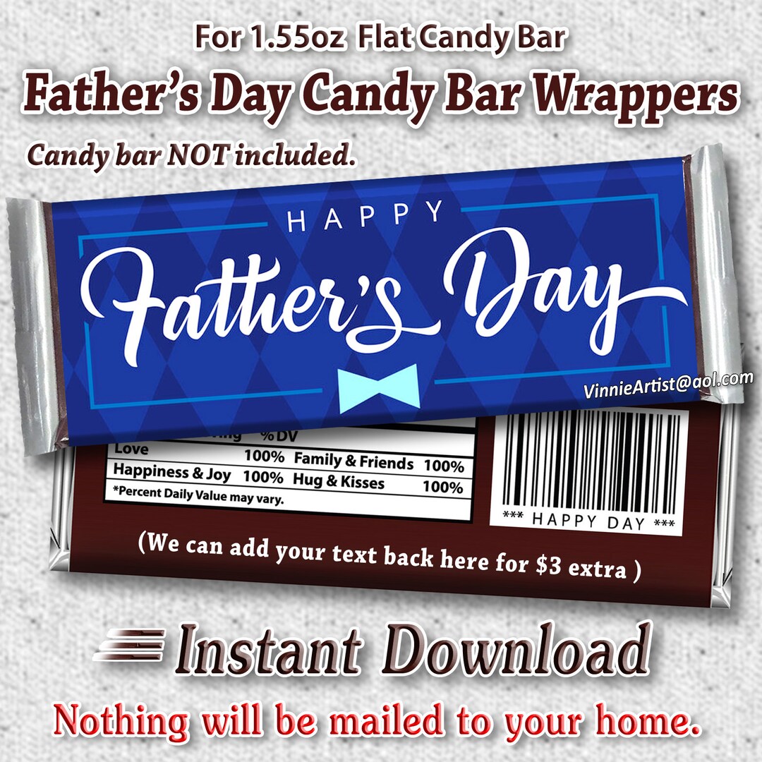 PRINTABLE Candy Bar Wrapper Gift for Father's Day Gift Chocolate ...