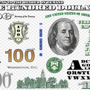 Hundred Dollar Bill Design Images Photoshop Transparent File PNG ...