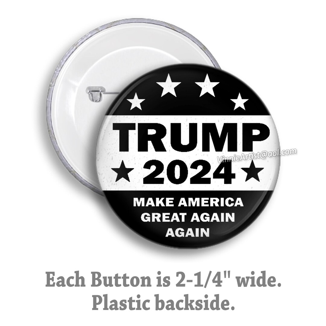 Donald Trump & JD Vance 2024 MAGA Button, Political Button, Trump for ...