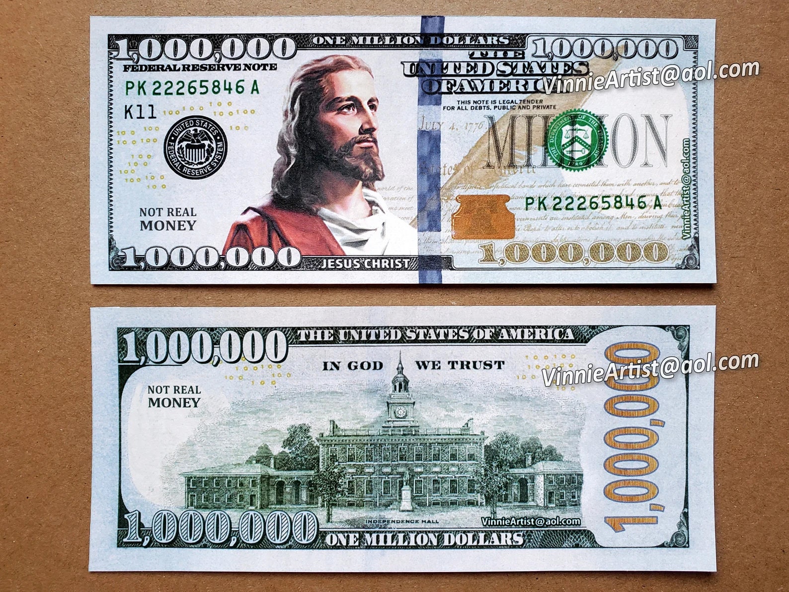 1000000 Dollar Bill Back