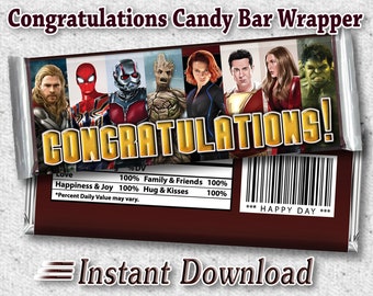 Spiderman Hershey Bar Wrapper - Etsy