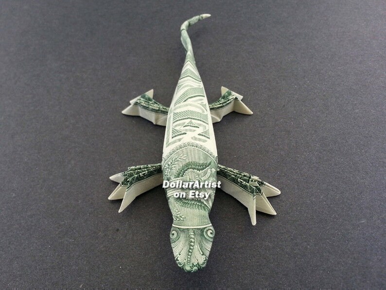LIZARD Money Origami Art Dollar Bill Animal Reptile Cash | Etsy