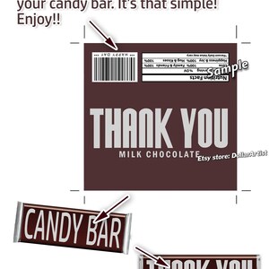 PRINTABLE Thank You Appreciation Gift Candy Bar Wrappers Chocolate ...