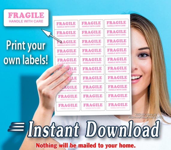 Printable FRAGILE Sticker Template for Your 30-per-page Label - Etsy India
