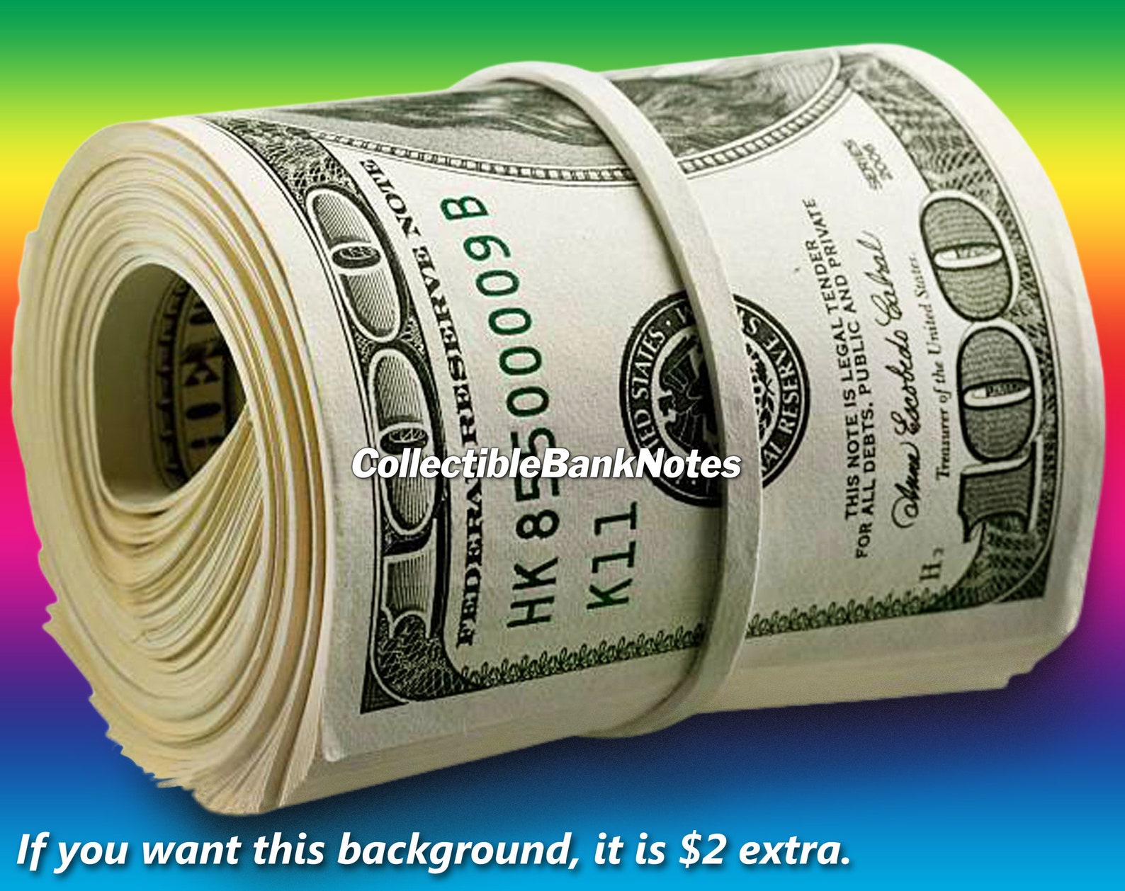 PICTURE for SALE: Banded Money Stack of Hundred Dollar Bills - Etsy