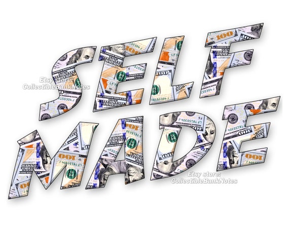 SELF MADE Money PNG Photoshop Money Text Pattern - Etsy
