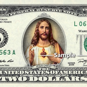 JESUS Christ on REAL Money - Custom Dollar Bill Art Cash Color - Etsy