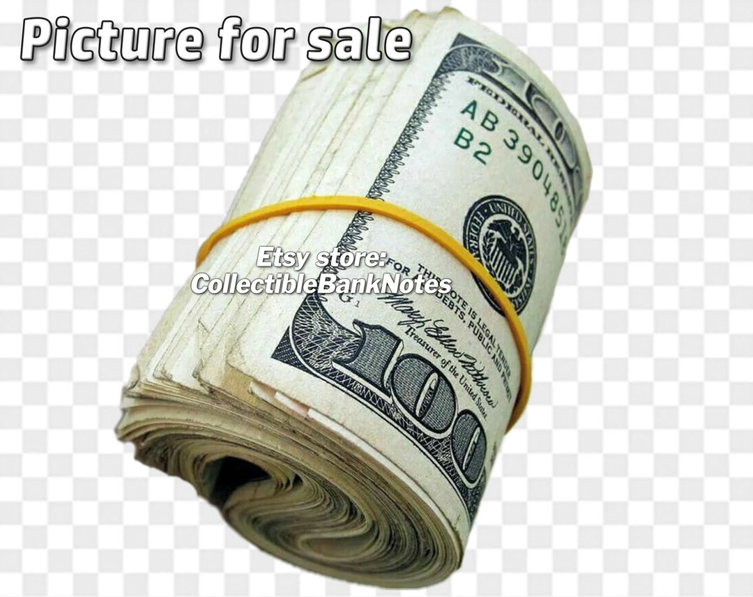 Banded Roll Money Stack of Hundred Dollar Bills 100 PNG Graphic Transparent Digital Download ...