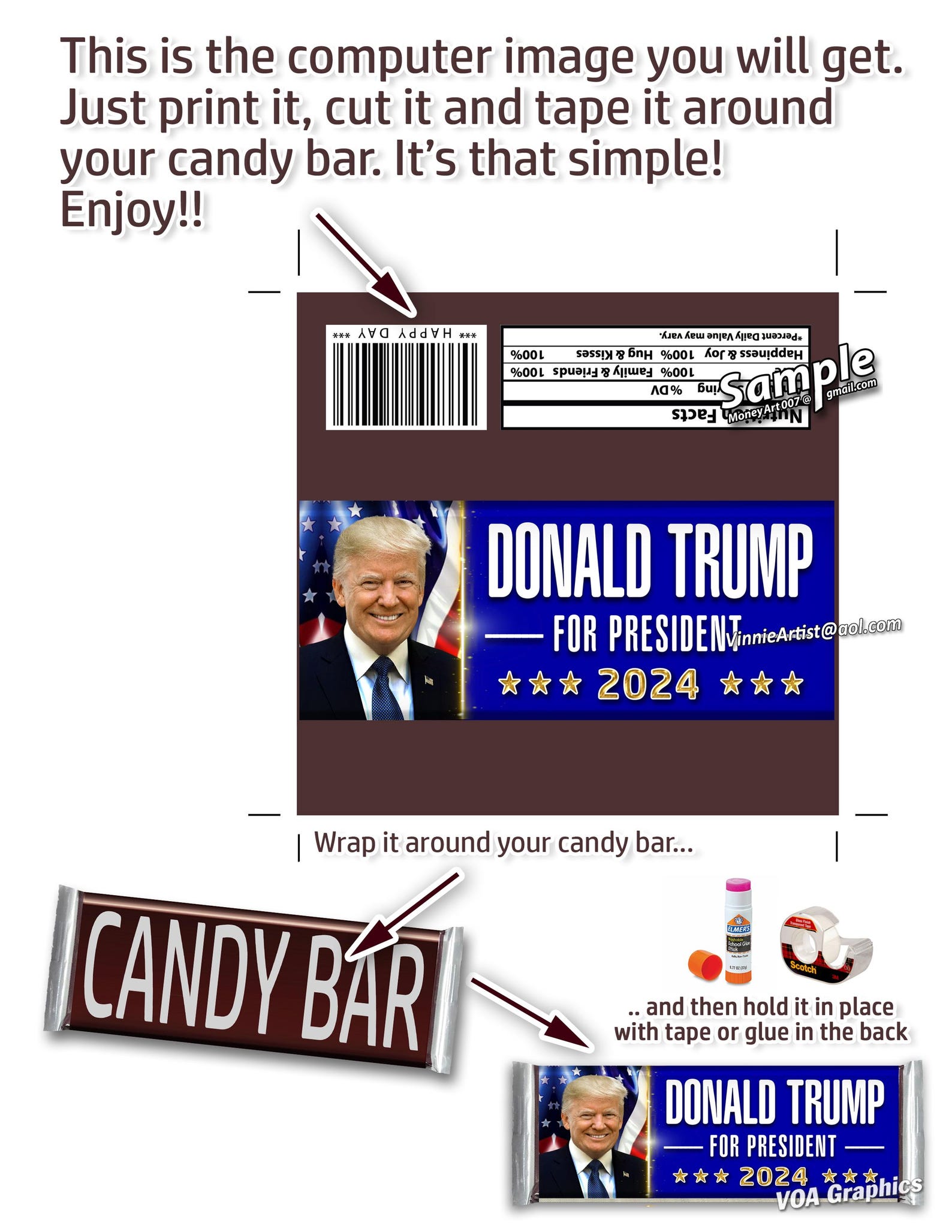 PRINTABLE Kamala Harris 2024 Candy Bar Wrappers Chocolate Instant ...