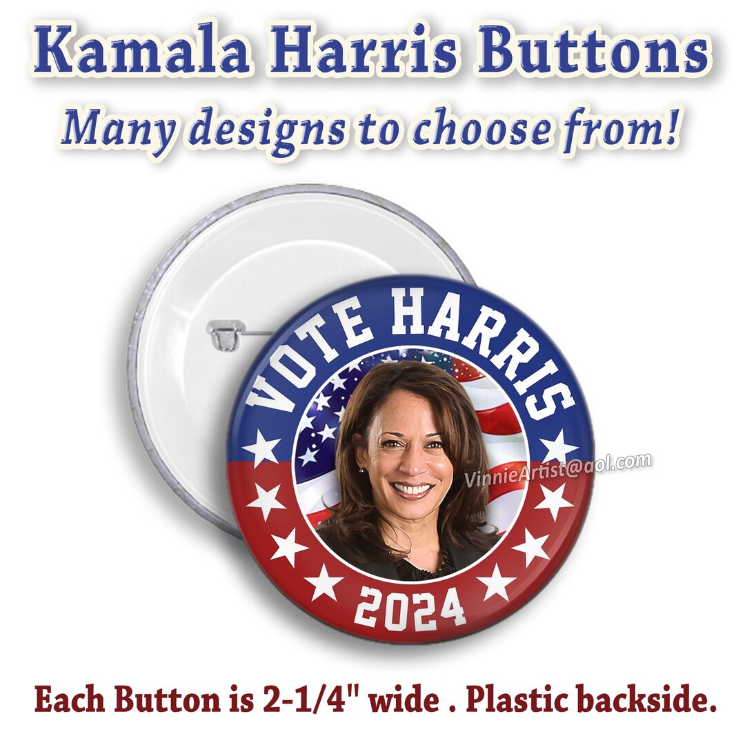 Kamala Harris for President 2024 Button Political President Button Pin ...