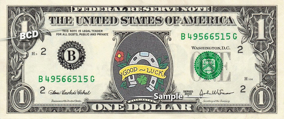 Good Luck Dollar Bill on a REAL Money Get LUCKY Cash - Etsy