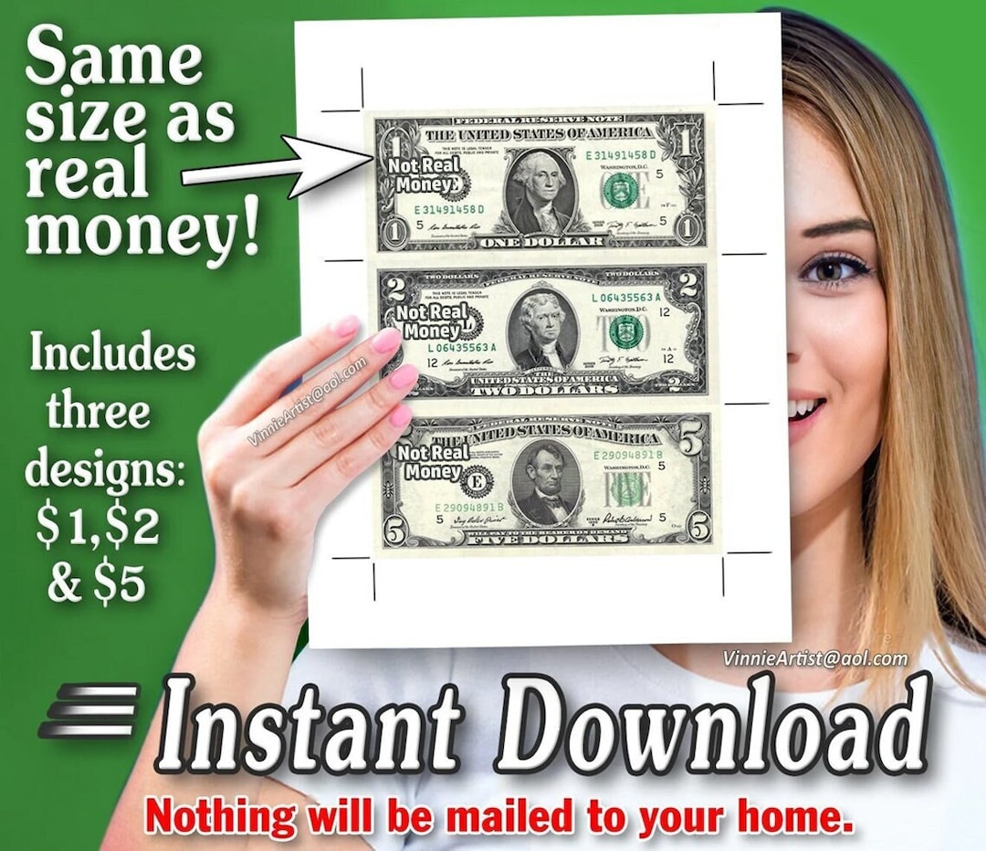 Printable Money Sheets With Cut Marks 3-per-page Cash Dollar Image for ...