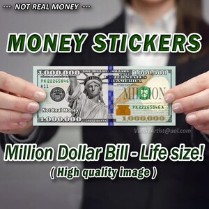 MONEY STICKERS Million Dollar Bill Design Decal Sticker Money Money ...