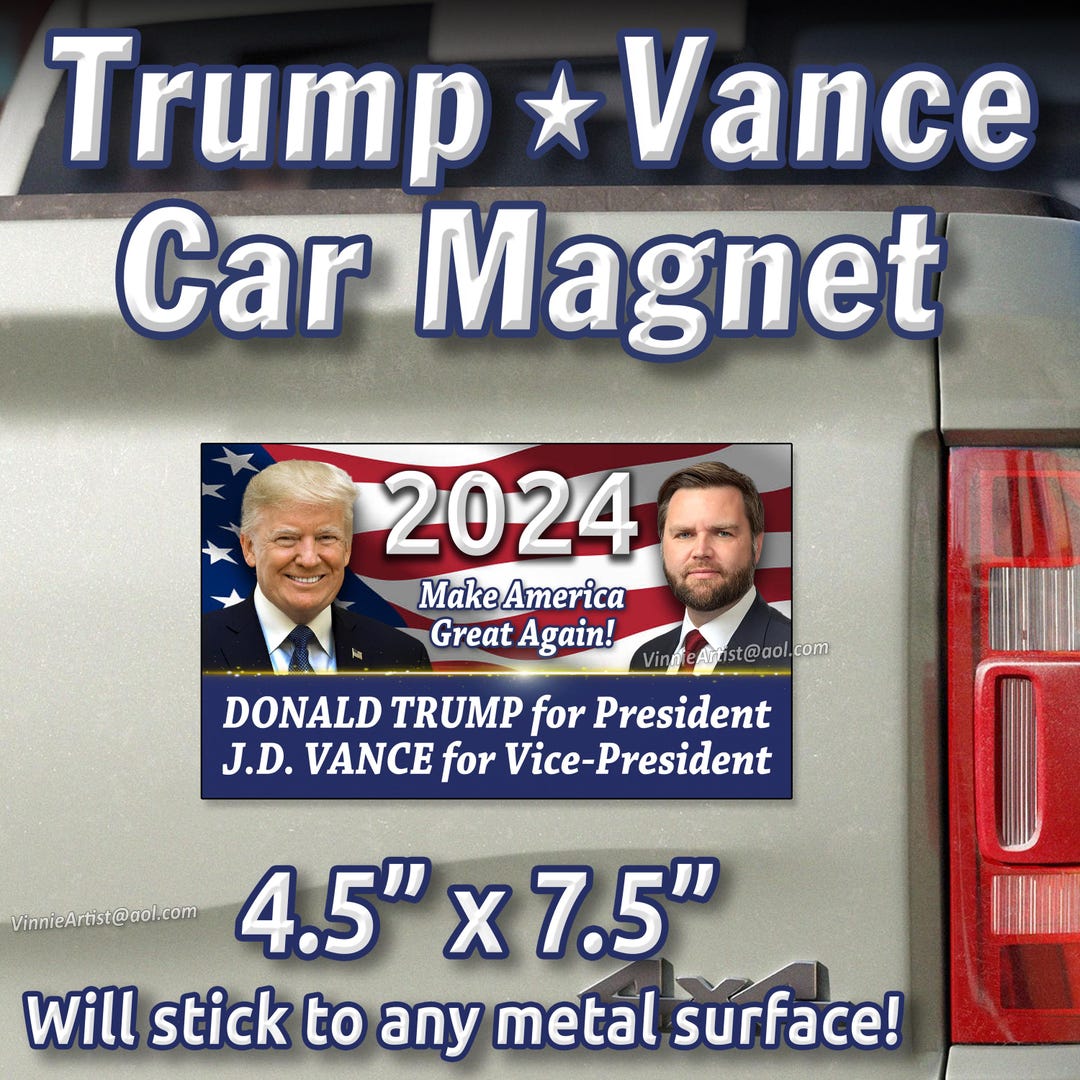 Donald Trump & JD Vance for President Car Magnet Presidential Election ...