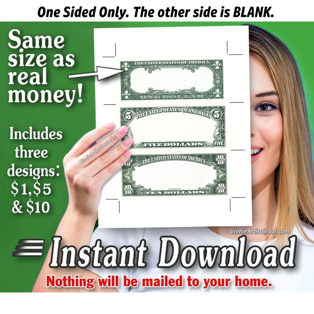 Printable Money Sheets With Cut Marks 3-per-page Cash Blank Border ...