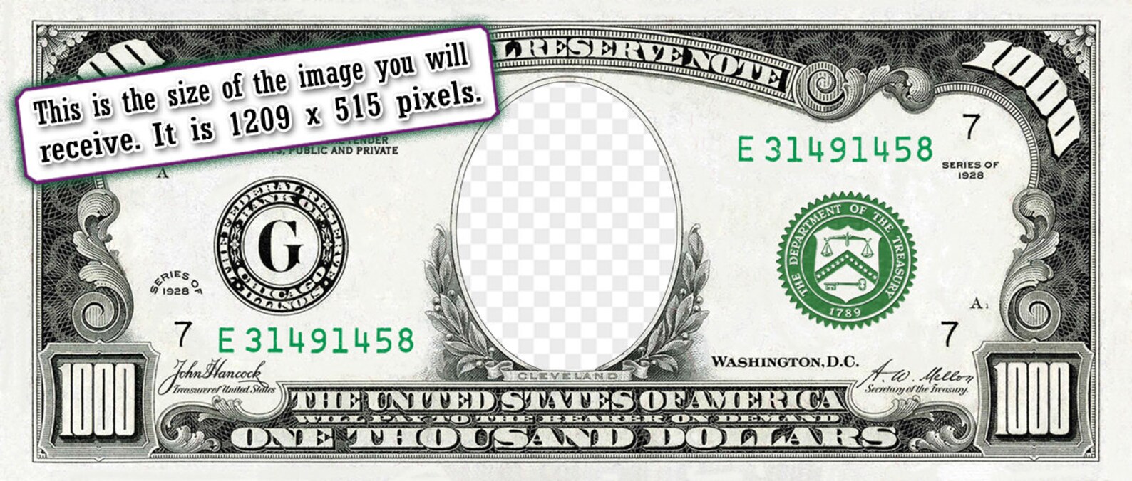 3 MONEY BLANKS Photoshop Transparent File One Five Ten - Etsy