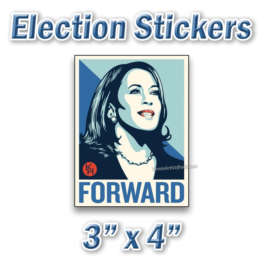 Kamala Harris Forward Sticker 3 X 4 Glossy Stickers Decals Labels ...