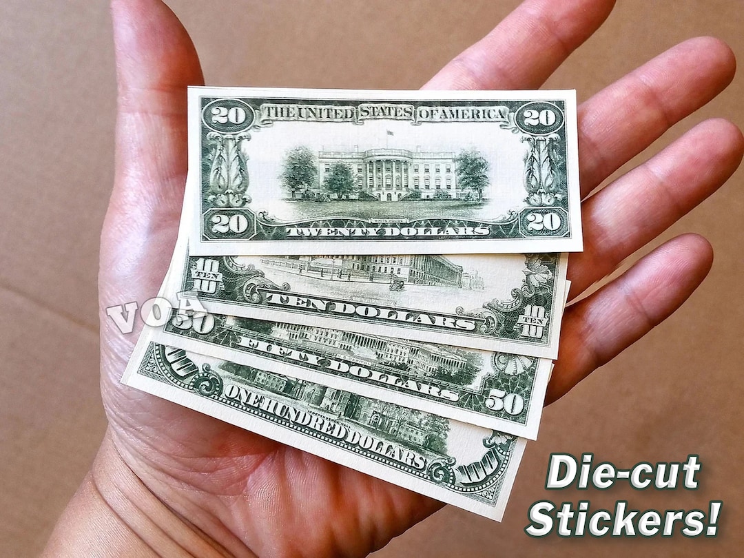 4x Miniature STICKERS Money Dollar Bills Tiny Mini Small Cash - Decal ...