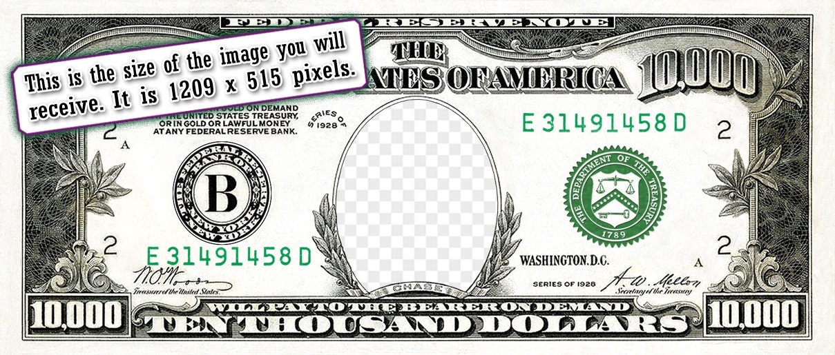 3 MONEY BLANKS Photoshop Transparent File One Five Ten - Etsy