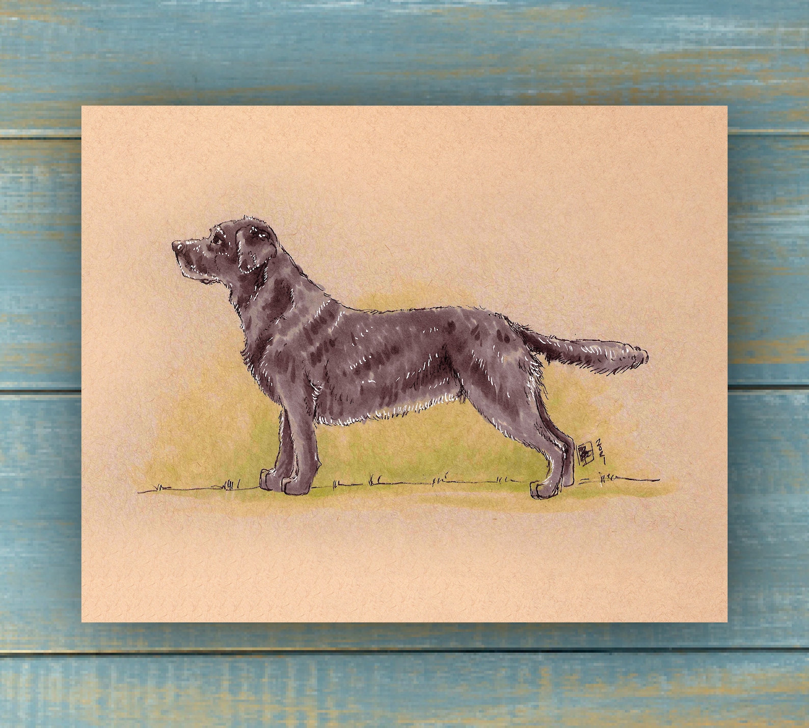 Vintage Black Lab Art Print - Vintage Pets Series - Hand Drawn Art ...