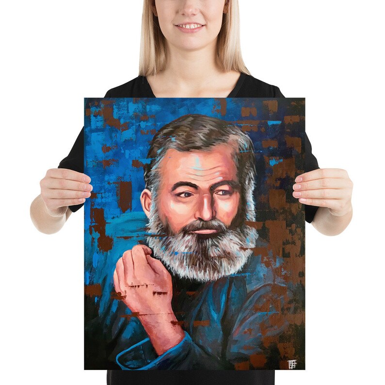 American Writer Portrait Fine Art Print Hand Painted Art - Etsy