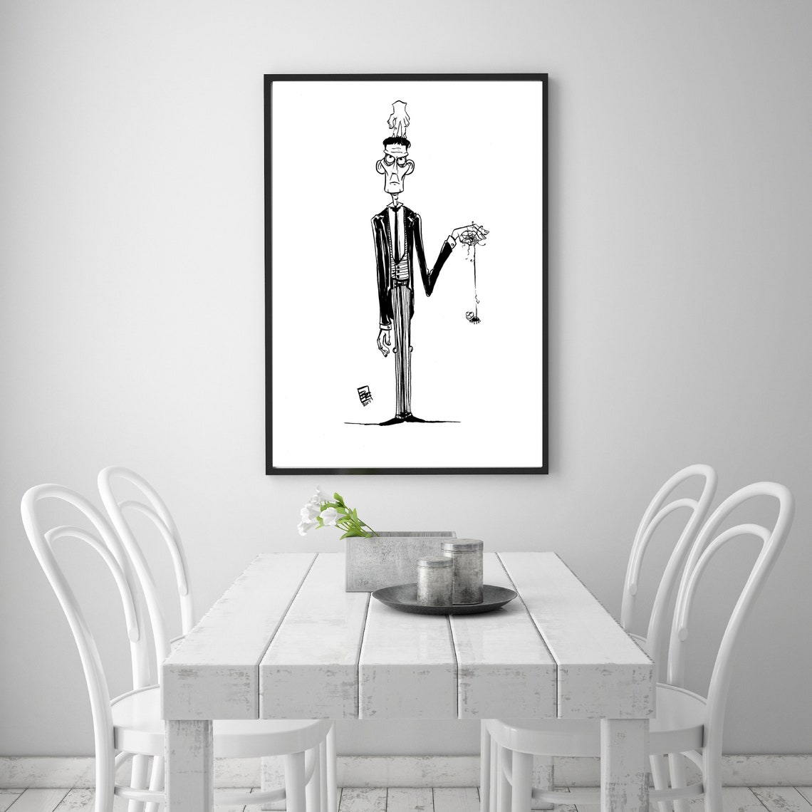 The Butler and Helping Hand Art Print Hand Drawn Art Movie - Etsy