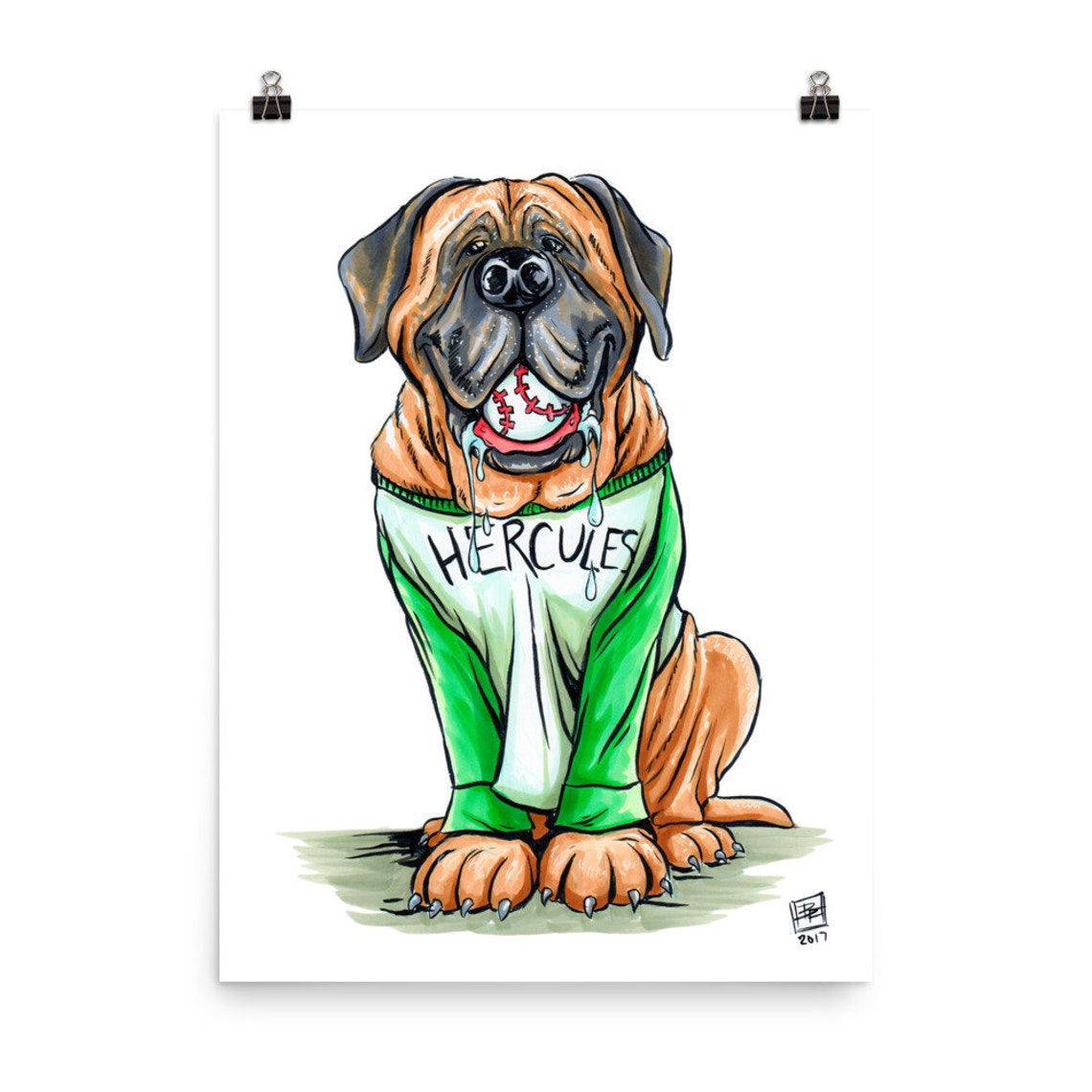 Hercules, the Beast Art Print - Hand Drawn Art - Kids / Dog / Dogs ...