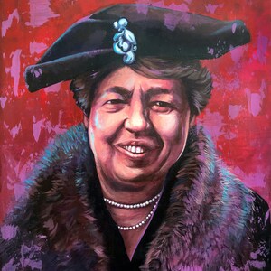 First Lady of the World (eleanor Roosvelt) Portrait Art Print - Hand ...