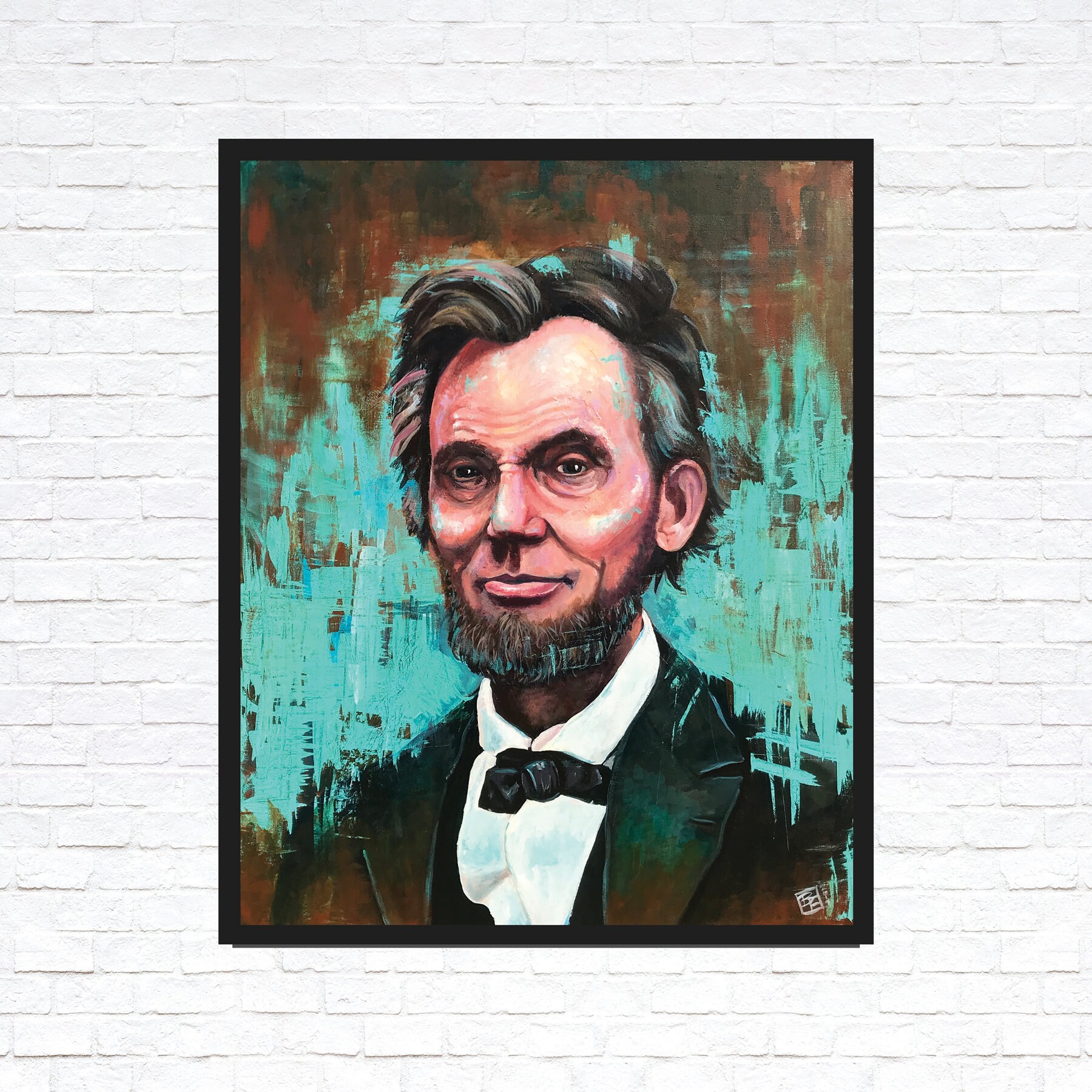 Honest Abe abe Lincoln Portrait Art Print Hand Painted Art - Etsy