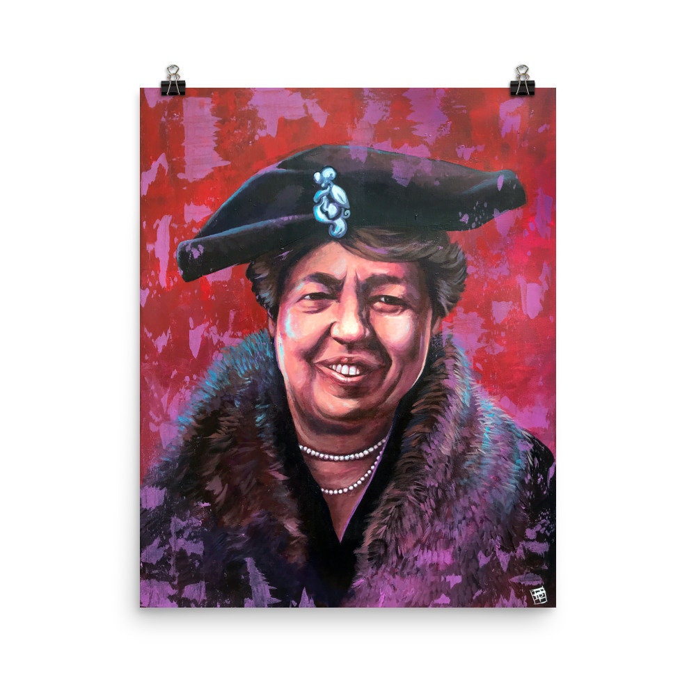 First Lady of the World eleanor Roosvelt Portrait Art Print - Etsy