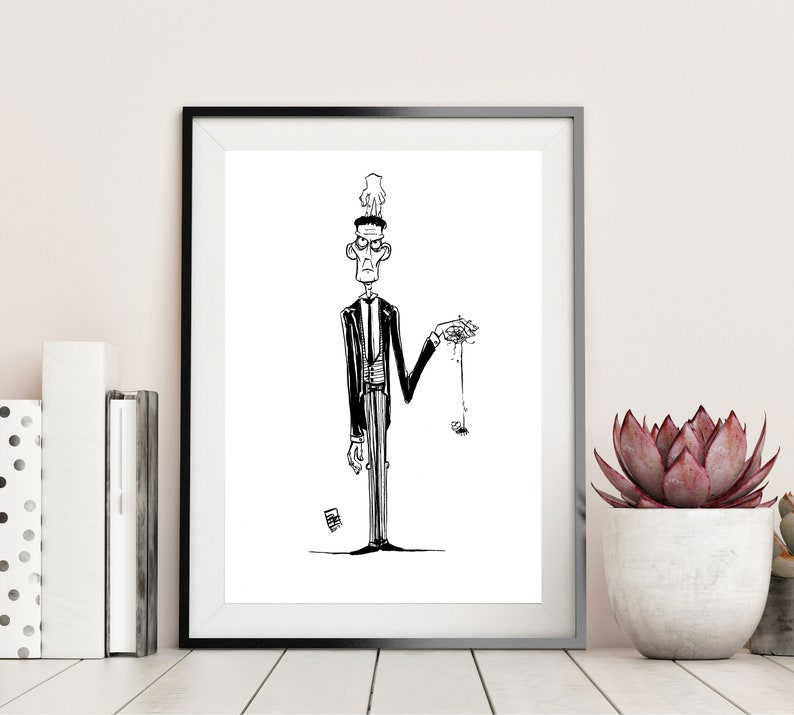 The Butler and Helping Hand Art Print Hand Drawn Art Movie - Etsy