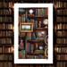 Cozy Little Library Art Print Hand Drawn Art Library / Books / Book ...